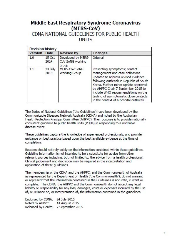 Middle East respiratory syndrome coronavirus (MERS) – CDNA National ...