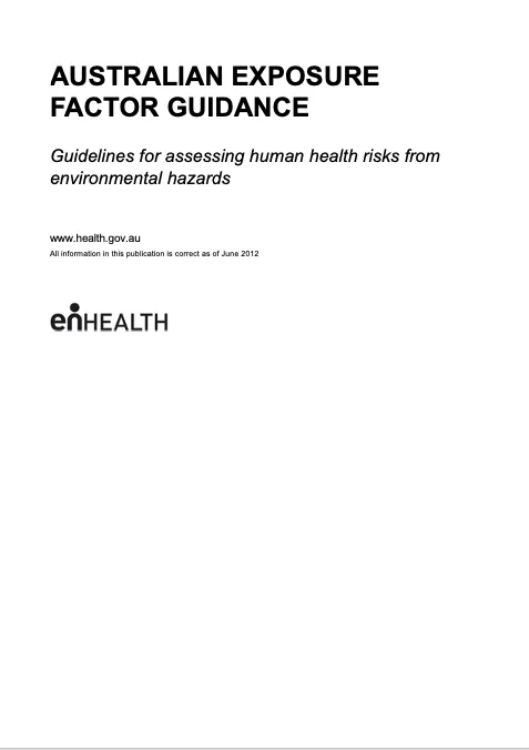 enHealth guidance – Australian exposure factor guide | Australian ...