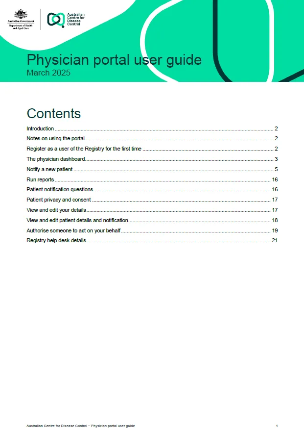 NORDR – Physician user guide | Australian Centre for Disease Control