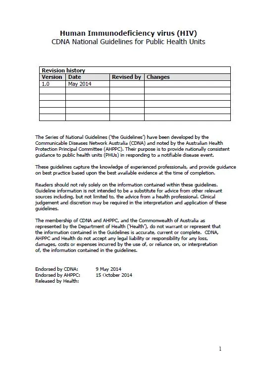 Human immunodeficiency virus (HIV) – CDNA National Guidelines for ...