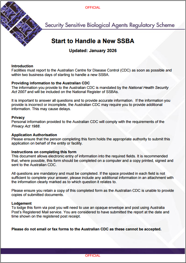 SSBA – Form – Start to handle a new SSBA | Australian Centre for ...