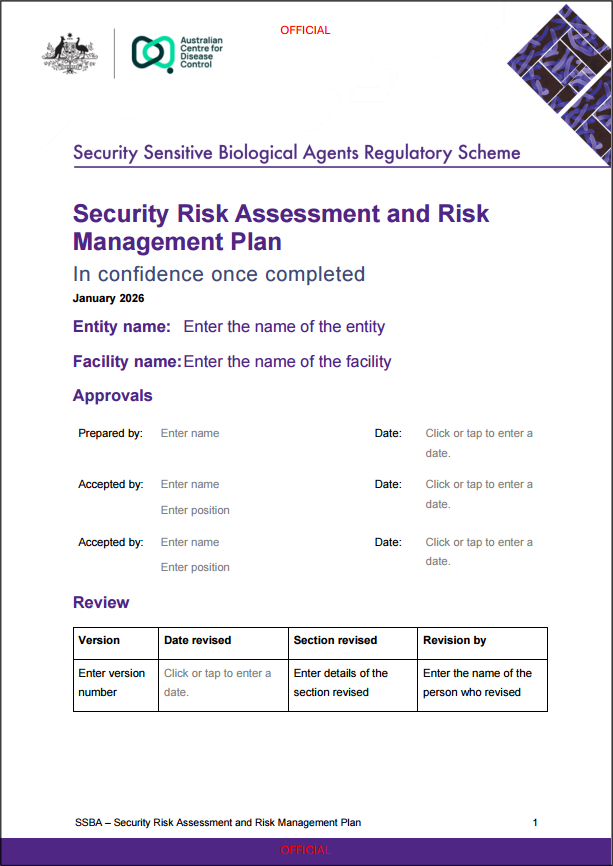 SSBA – Security Risk Assessment and Risk Management Plan template ...
