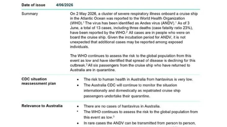 Andes virus infection | Australian Centre for Disease Control